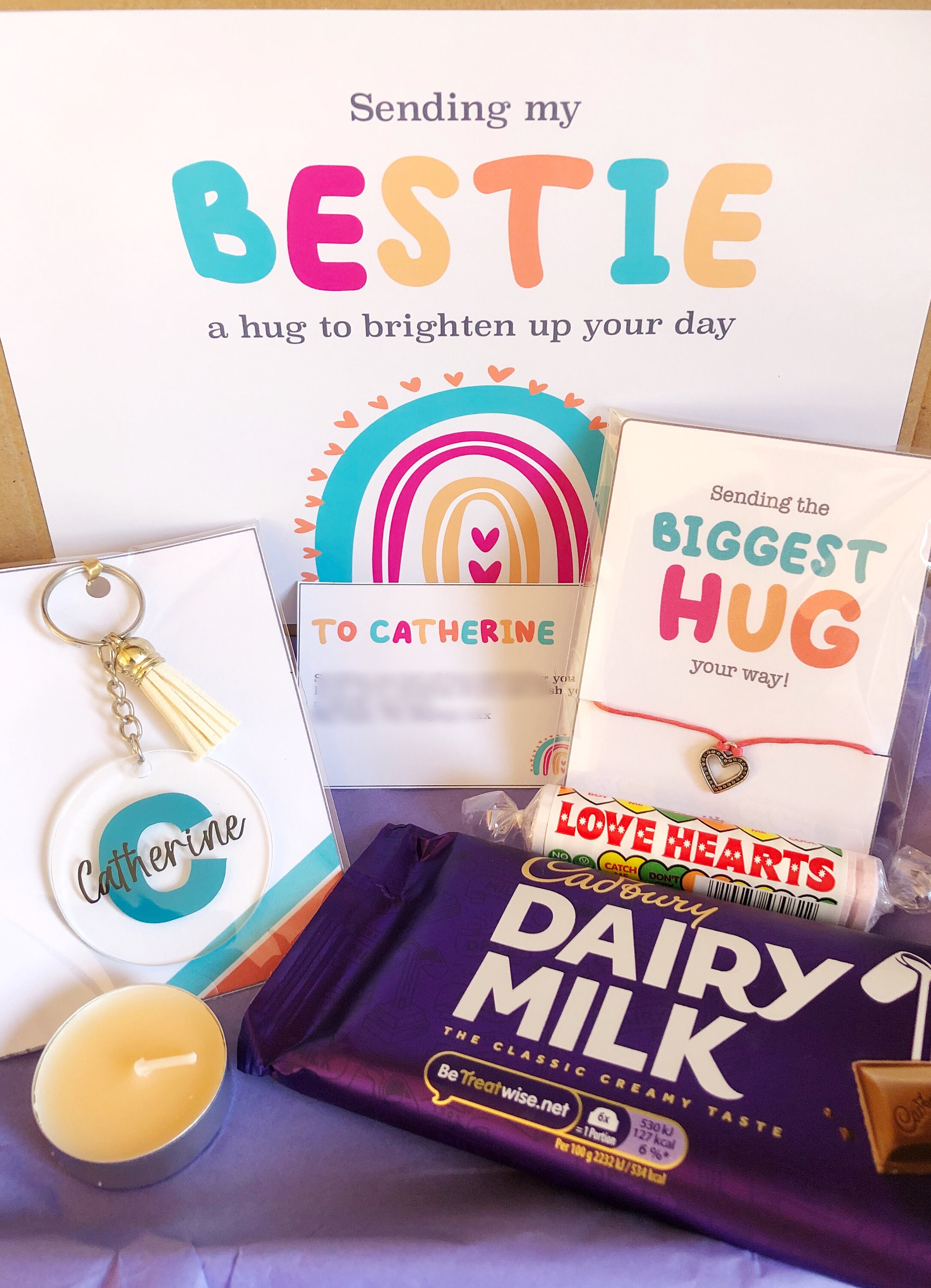 Personalised Bestie Hug in a Box Letterbox Gift Best - Etsy UK