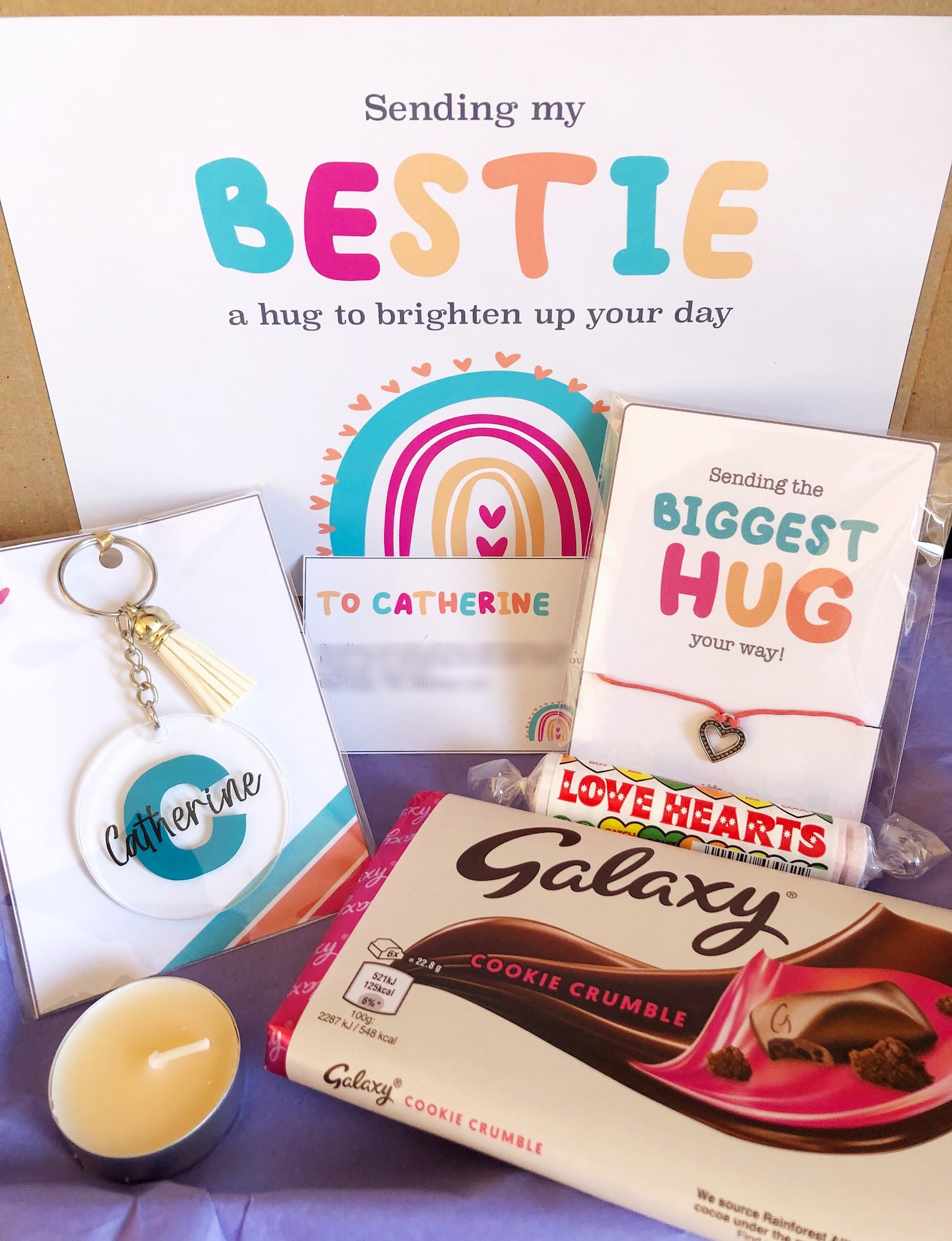 Personalised Bestie Hug in a Box Letterbox Gift Best - Etsy UK
