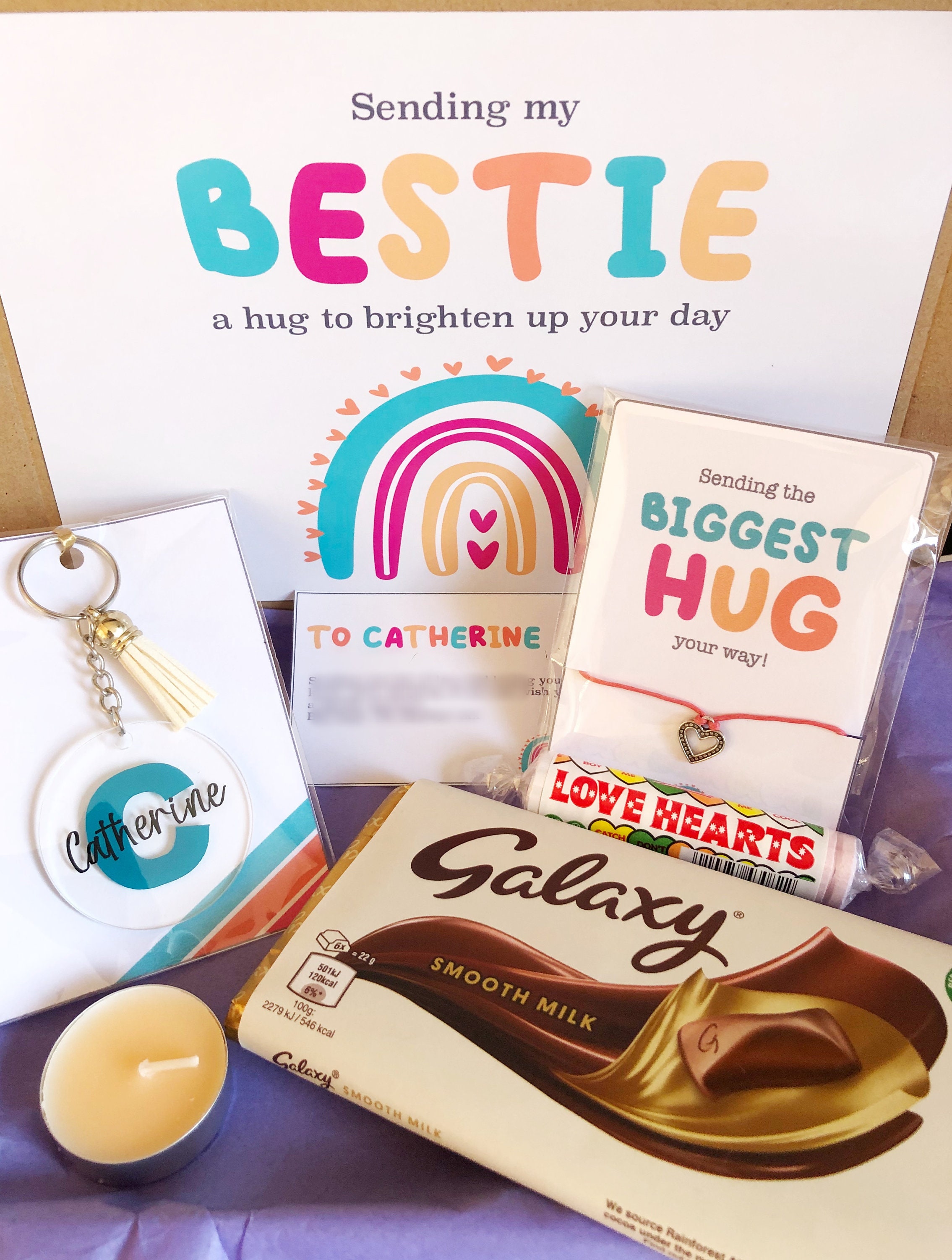 Personalised Bestie Hug in a Box Letterbox Gift Best - Etsy UK
