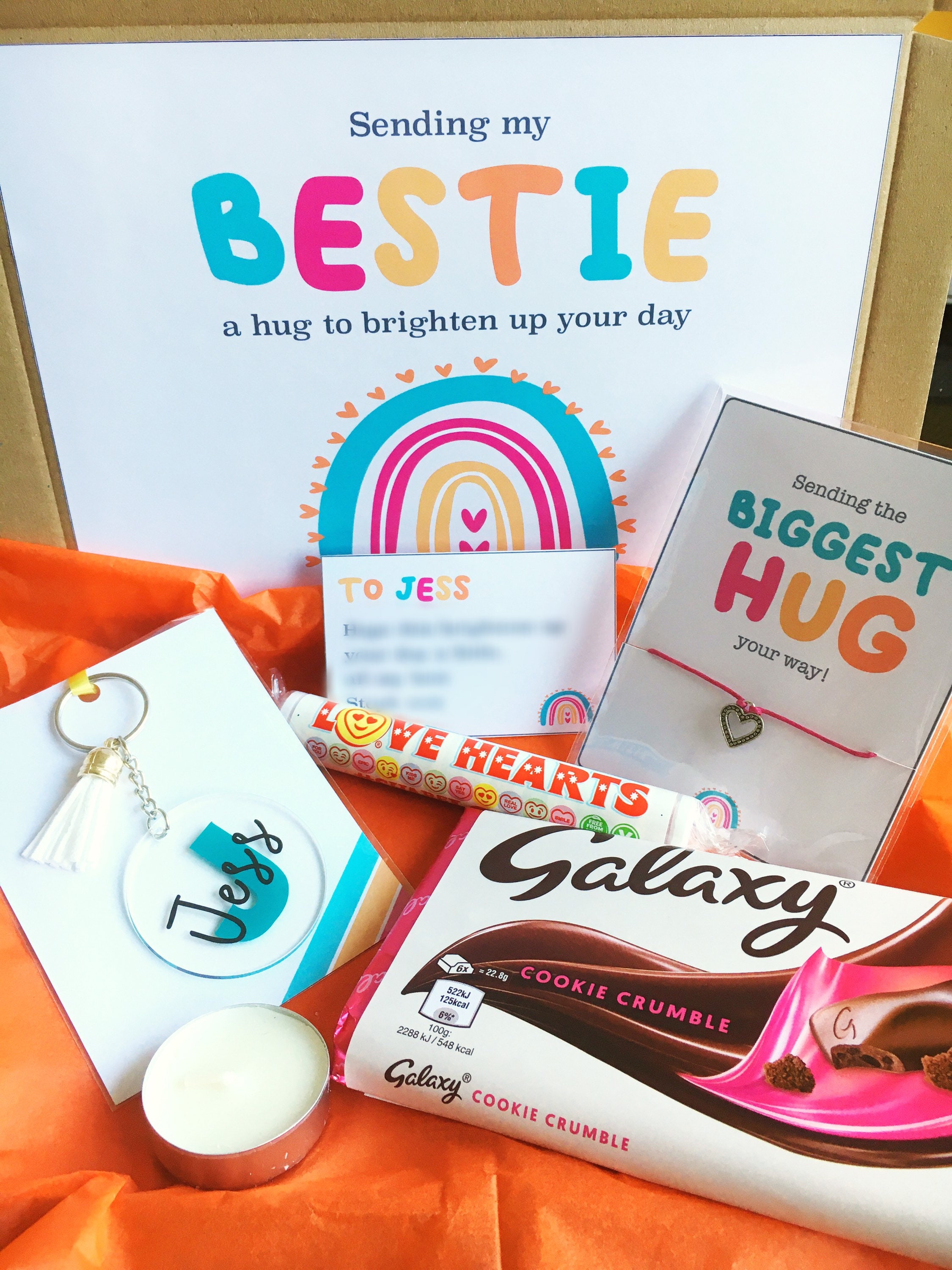 Personalised Bestie Hug in a box letterbox gift best friend | Etsy