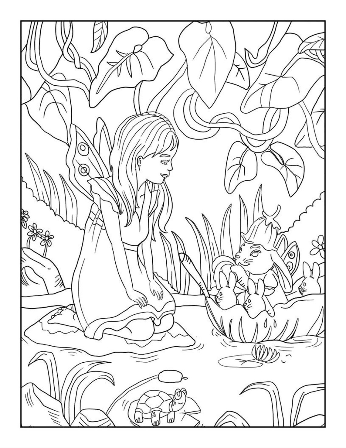 Adult Coloring Book Herbal Fairies 38 Coloring Pages - Etsy