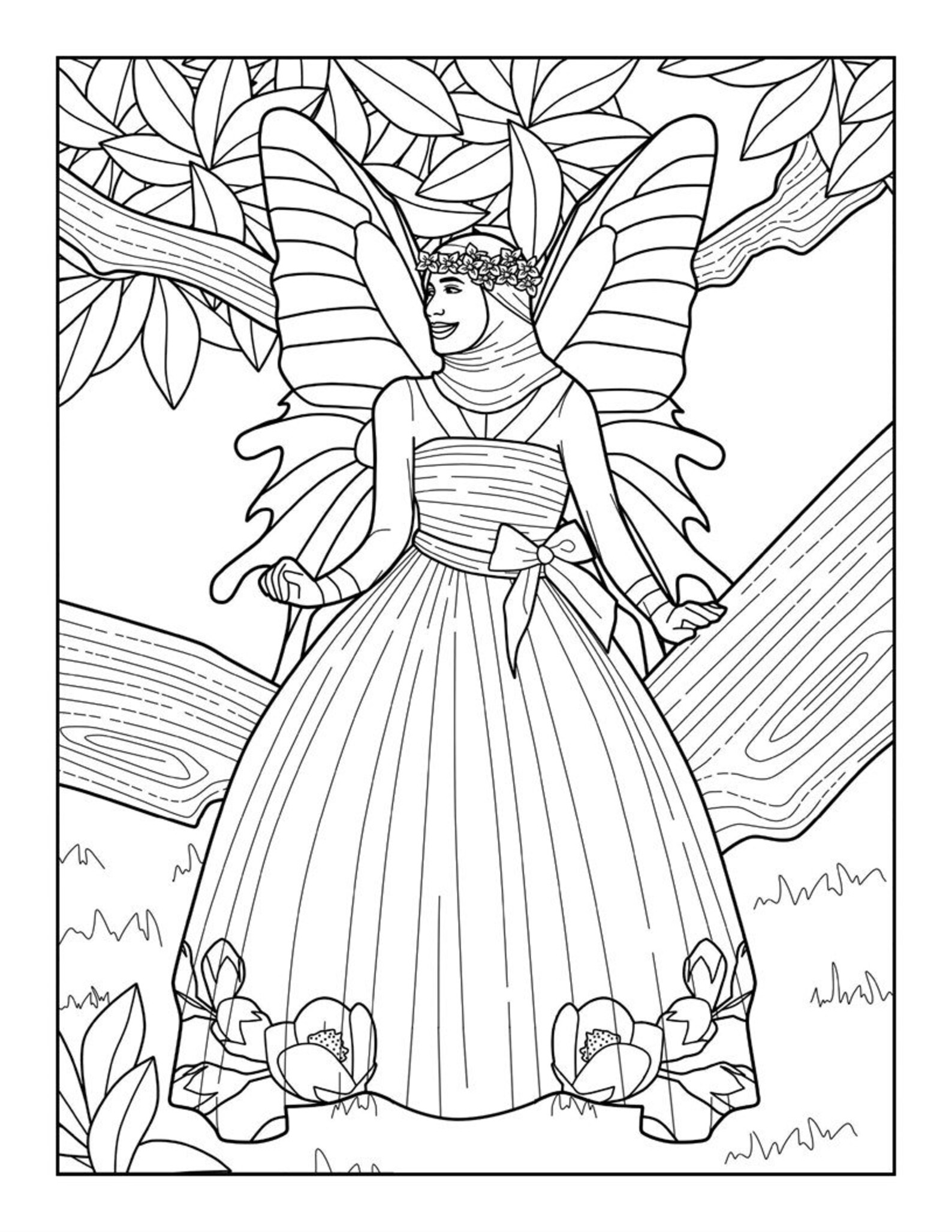 Adult Coloring Book Herbal Fairies 38 Coloring Pages - Etsy