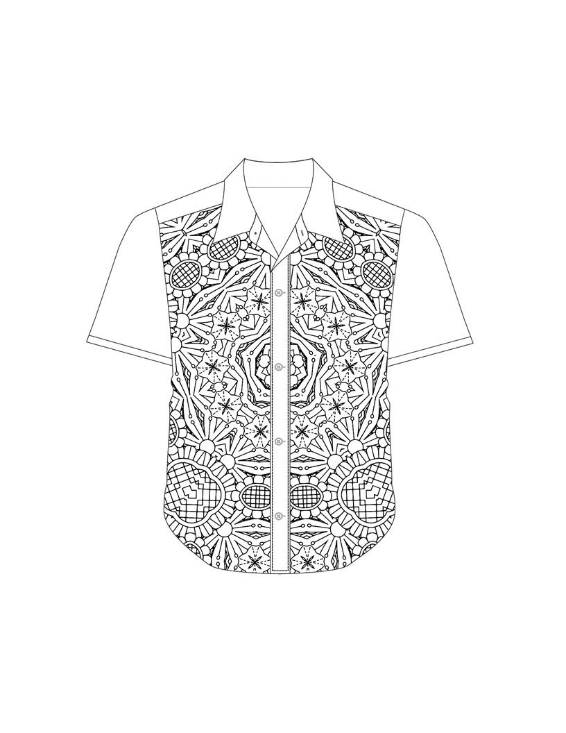 Adult Coloring Book 24 Hawaiian Shirts black Line Images - Etsy