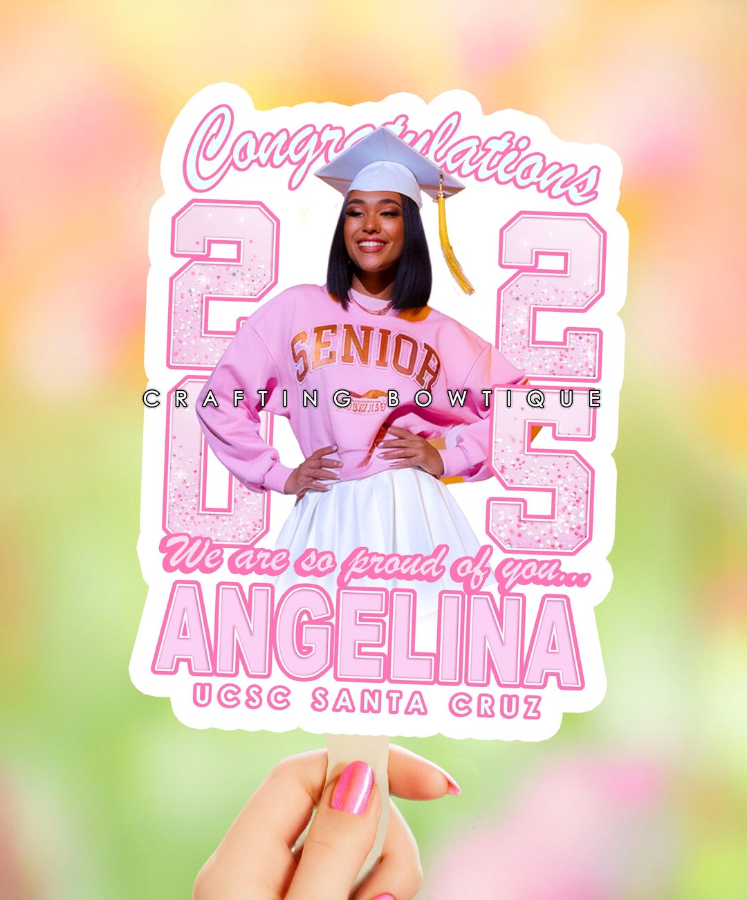 Custom Grad Fans, Graduation Fans, Class of 2025, Custom Face Fans With ...