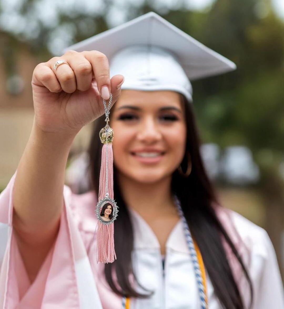Custom Graduation Tassel Photo Charm With, Memorial Graduation Gift for ...