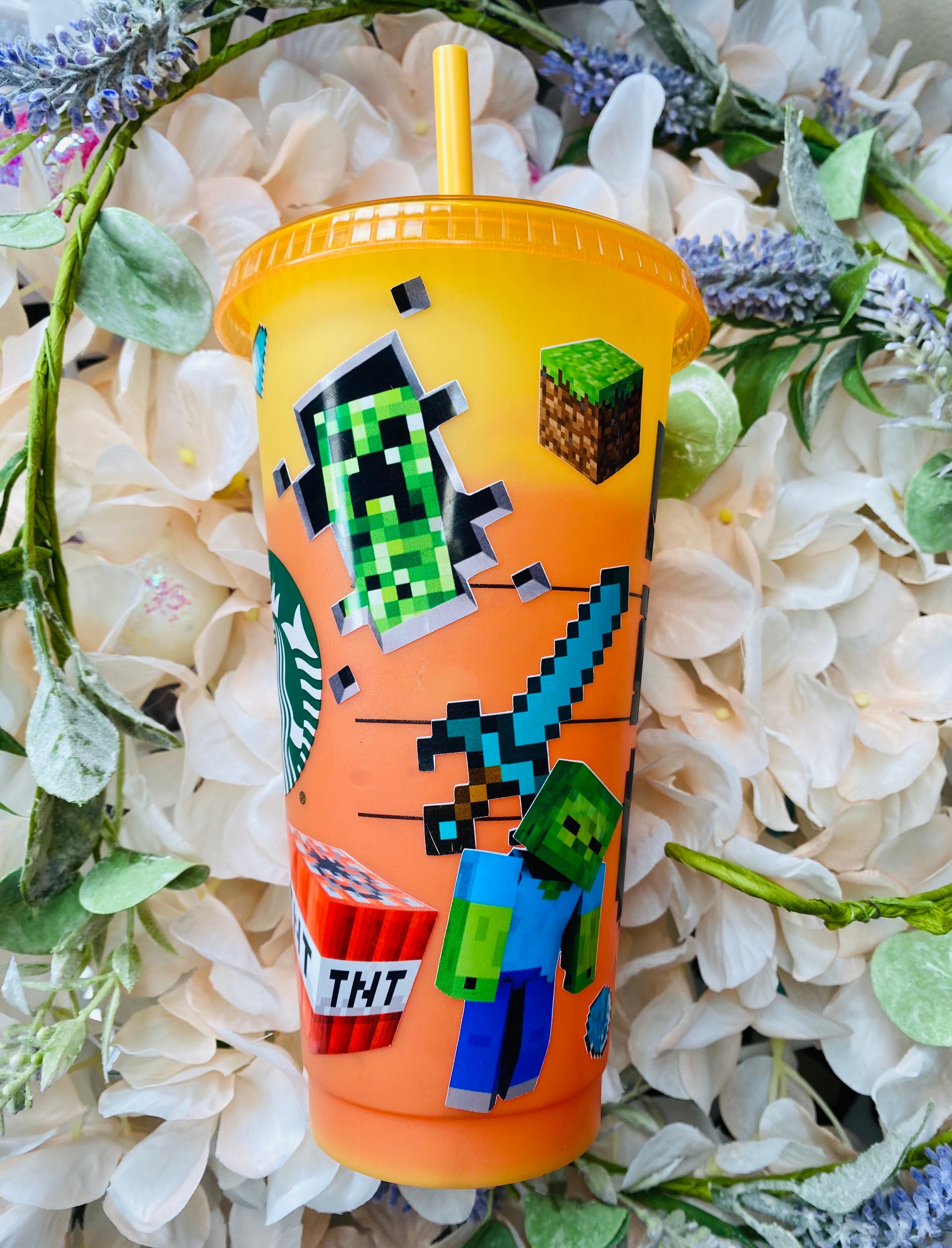 Minecraft Color Changing Cup / Custom Tumbler / Starbucks | Etsy