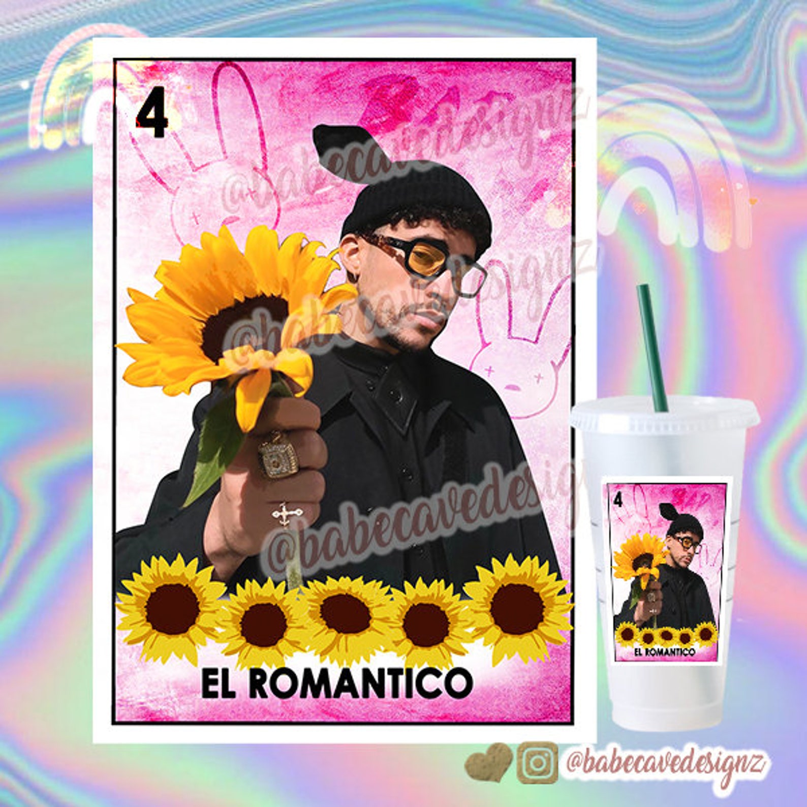 Bad Bunny Conejo Malo El Conejo Malo Bad Bunny Loteria | Etsy