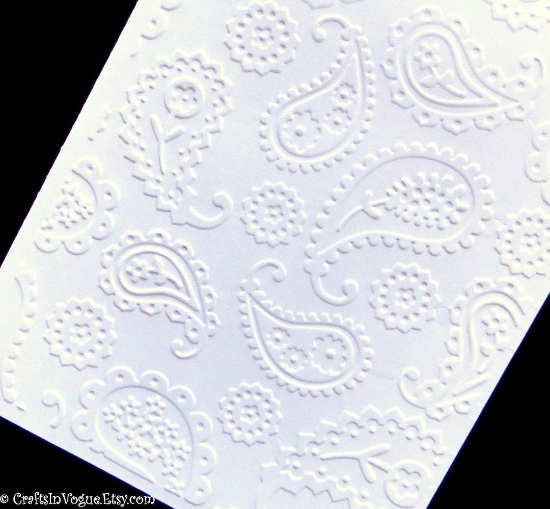 Embossed Paisley Cards, Blank Note Cards, Lace Paisley Cards, Paisley ...