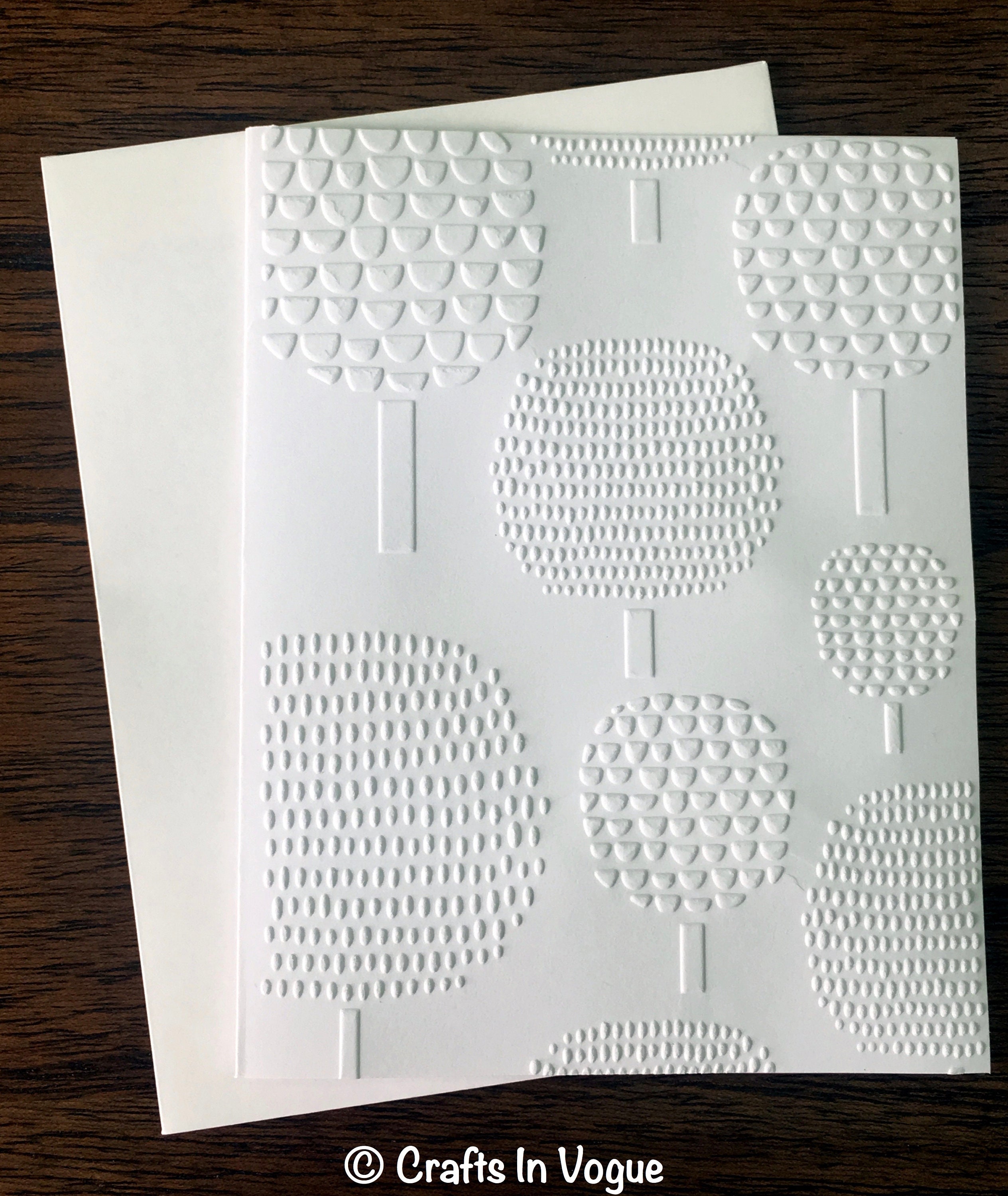 Embossed Doodle Tree Cards, Blank Note Card, Embossed Dotted Trees ...