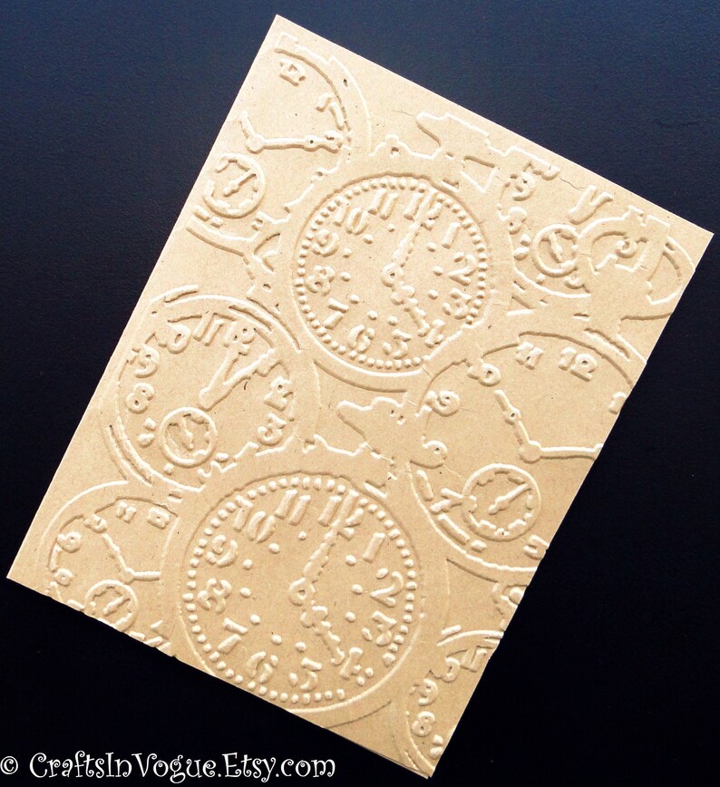 Embossed Pocket Watch Cards, Vintage Pocket Watch, Embossed Kraft Cards ...