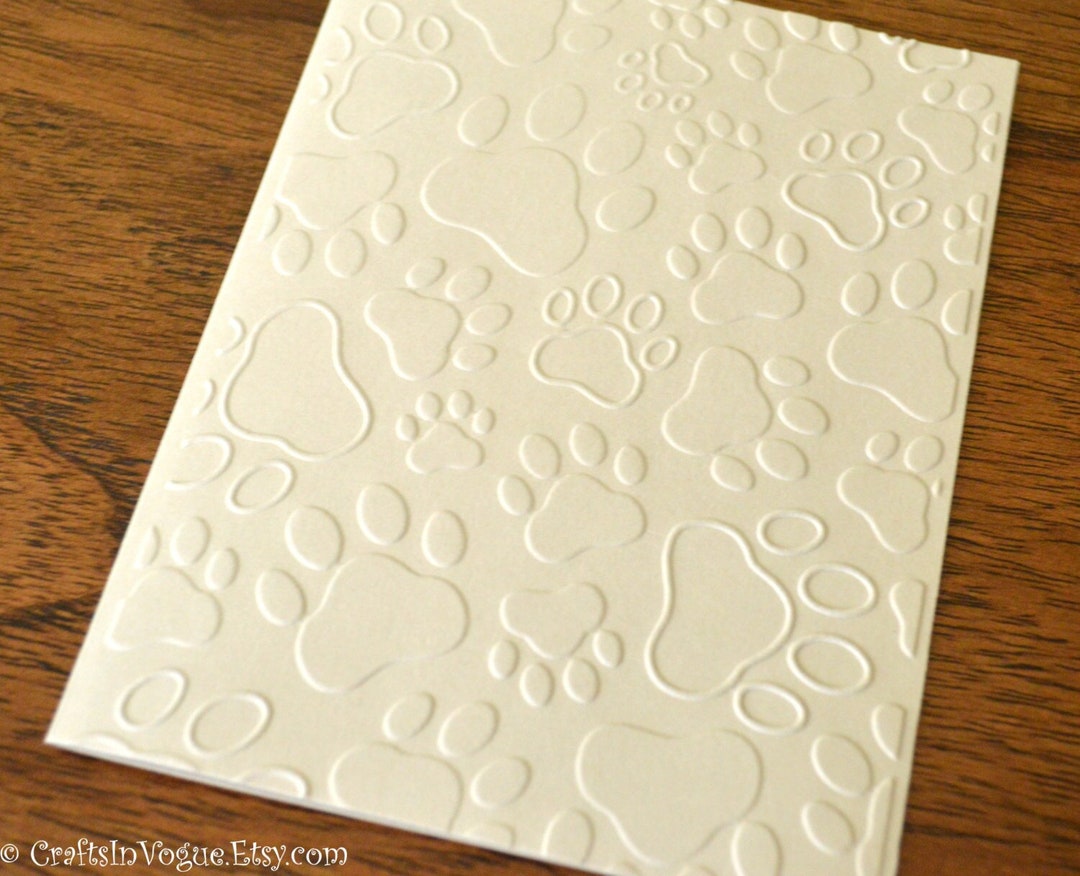 Embossed Paw Print Note Cards: Pet Sympathy Card, Animals Theme, Cat ...