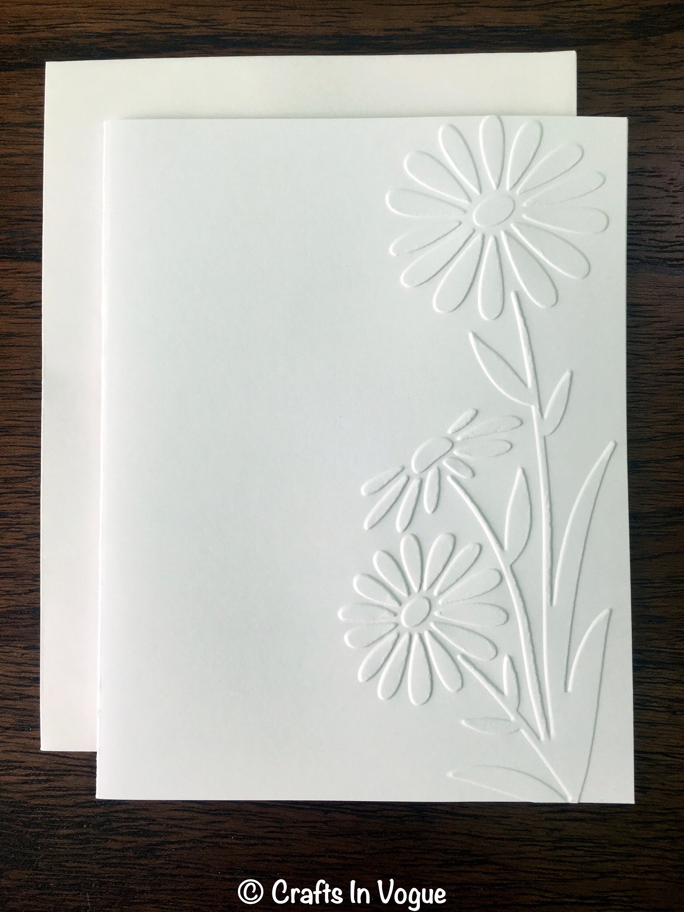 Embossed Daisy Flowers Cards, Blank Note Cards, Handmade Cards ...
