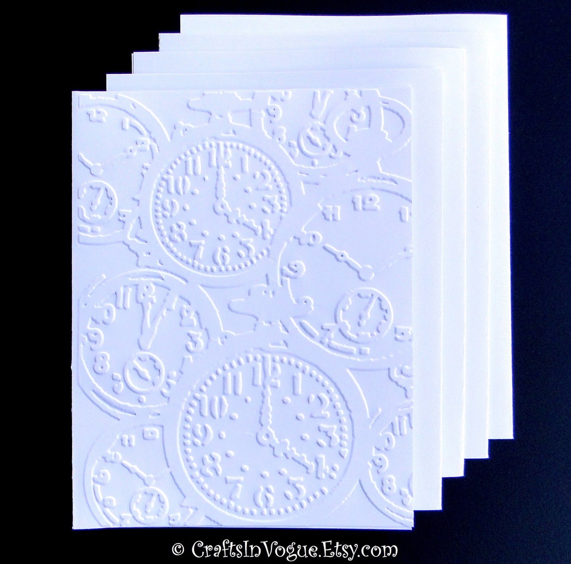 Embossed Pocket Watch Cards, Vintage Pocket Watch, Embossed Kraft Cards ...