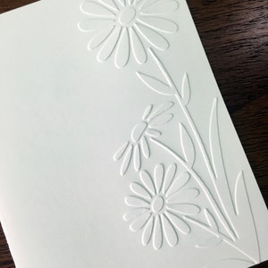 Embossed Daisy Flowers Cards, Blank Note Cards, Handmade Cards ...