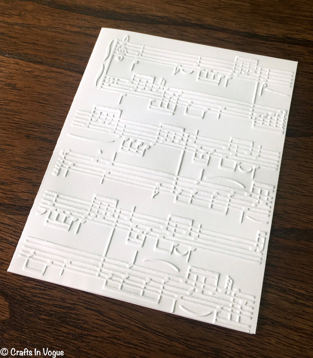 Embossed Music Notes Card Set: Blank Stationery for Musicians, Music ...