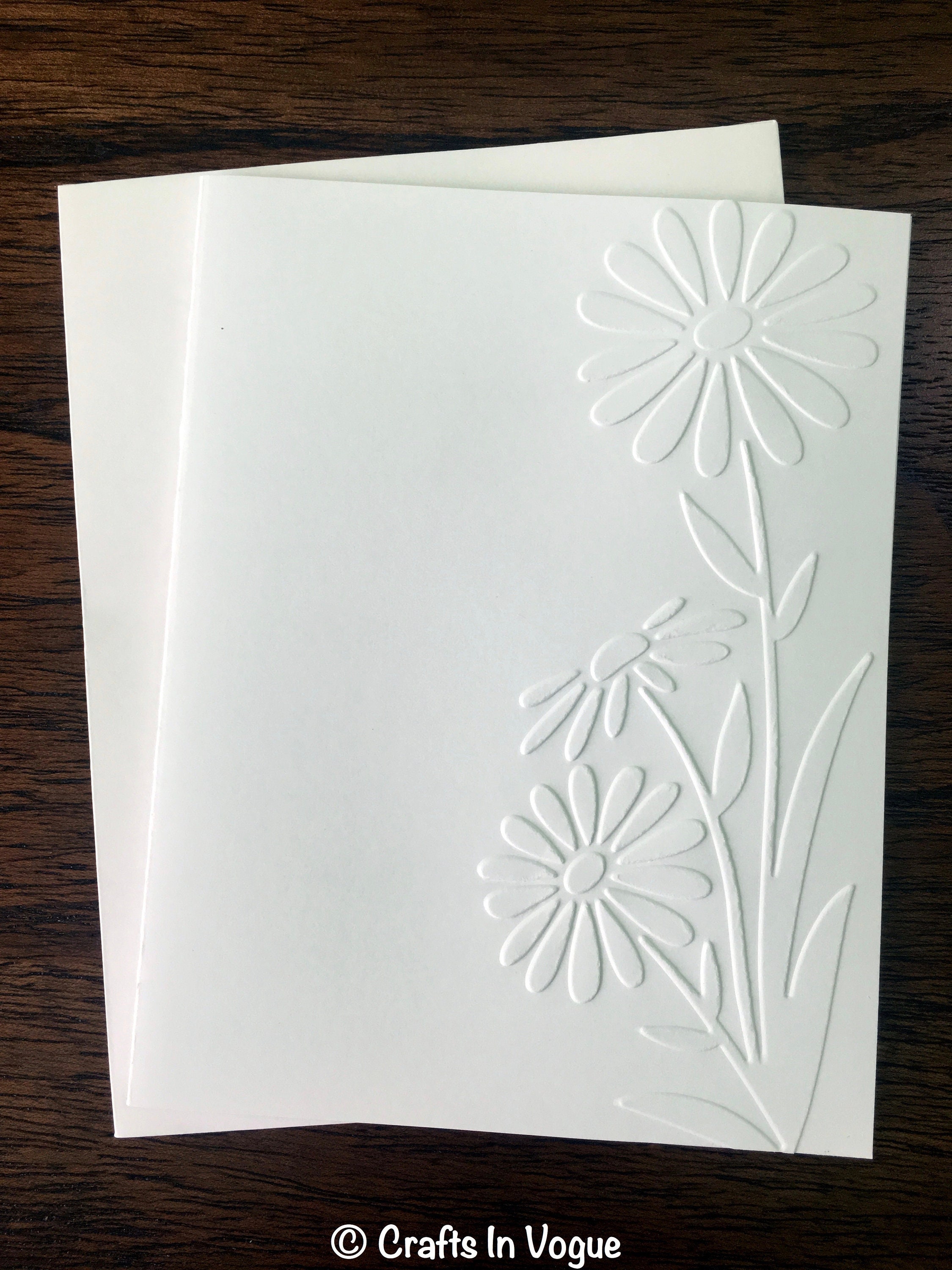Embossed Daisy Flowers Cards, Blank Note Cards, Handmade Cards ...