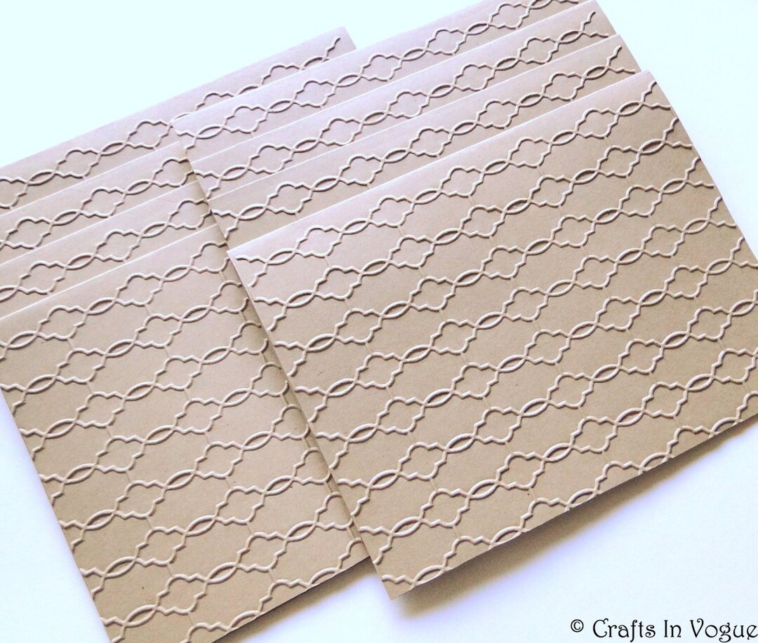 Embossed Moroccan Lattice Cards, Embossed Blank Note Cards, Embossed ...
