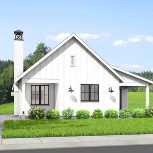 1233 SF 3 Bedroom 2 Bath Modern Farmhouse Plan Pdfs & CAD - Etsy