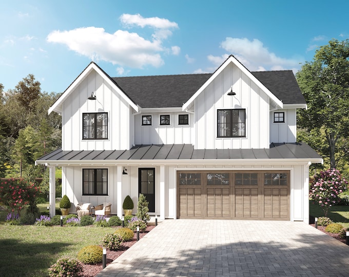 2380 SF 4 Bedroom 3 Bath Modern Farmhouse Plan - Pdfs & CAD Files ...