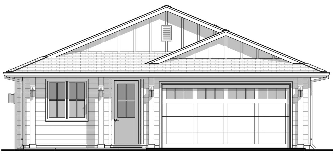 1286 SF 2 Bedroom 2 Bath Economical Rancher House Plan Pdfs - Etsy