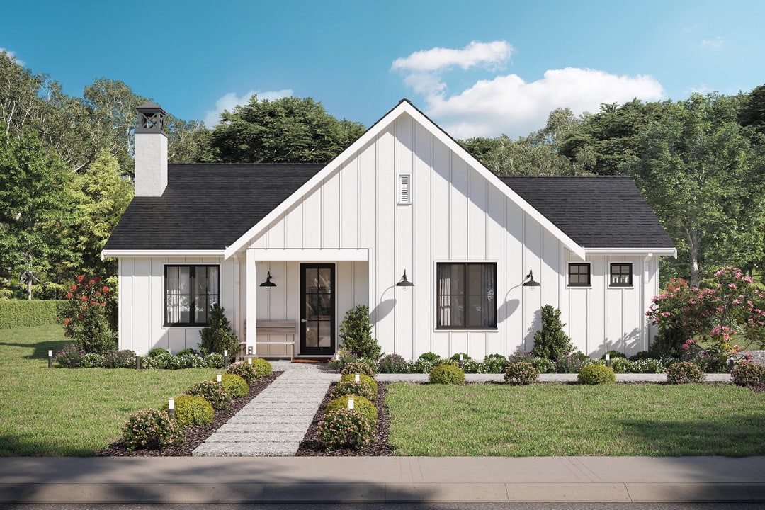 1300 SF 2 Bedroom 2 Bath Modern Farmhouse Plan - Pdfs & CAD Files - Etsy