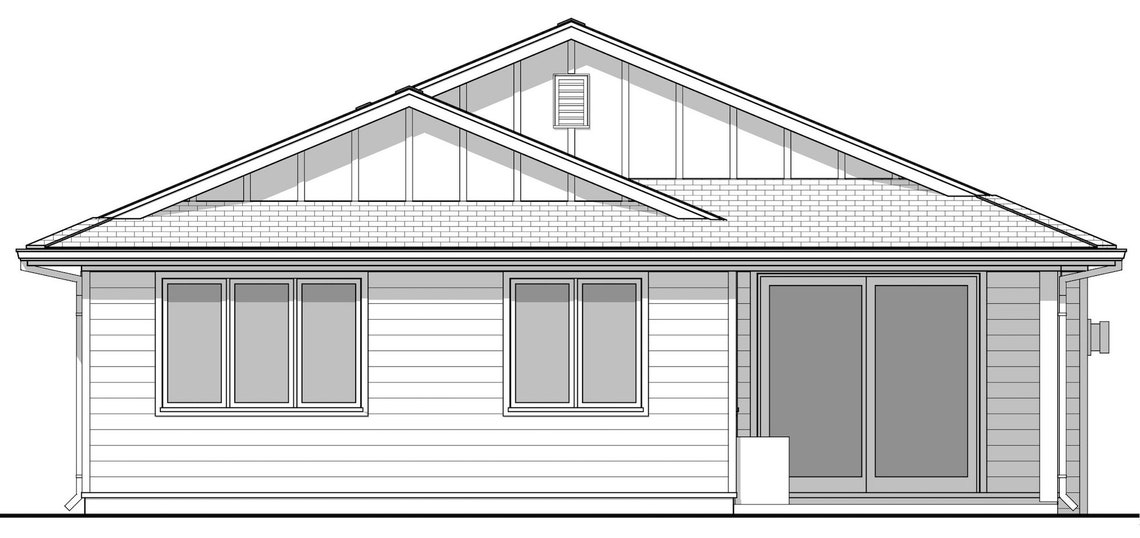 1286 SF 2 Bedroom 2 Bath Economical Rancher House Plan Pdfs - Etsy