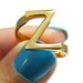 Gold Initial Ring, Gold Letter Ring, Z Ring, Custom Initial Ring ...