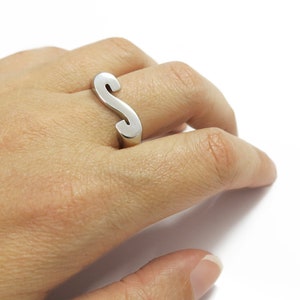 Silver Initial Ring, Letter Ring, Initial Ring, Custom Initial Ring ...
