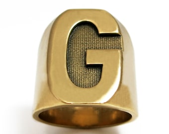 Letter G Signet Ring - Etsy