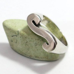 White Gold Initial Ring, Gold Initial Signet Ring, Gold Initial Jewelry ...