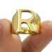 Gold Initial Ring, Custom Initial Ring, Initial Jewelry Ring, Name Ring ...