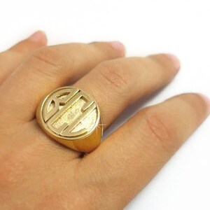 Monogram Ring, Personalize Letter, Letter Gift Jewelry, Groomsmen Gift ...