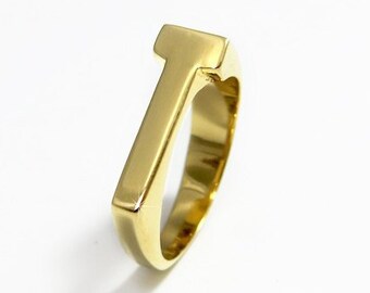 Initial signet ring Custom Monogram Ring Pinky Ring | Etsy