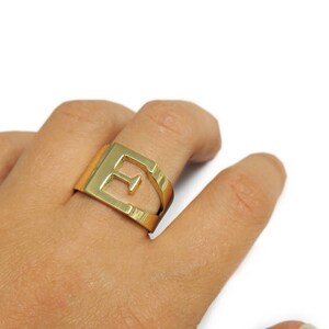 Personalized Ring, Custom Letter Jewelry, Initial Gift, Initial Gold ...