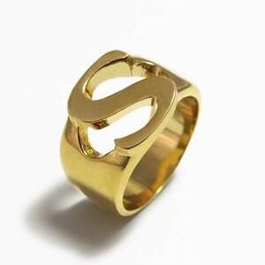 Gold Initial Ring, Custom Initial Ring, Letter Ring, Initial Jewelry ...