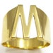 Personalized Gold Ring Gold Initial Ring Gold M Ring - Etsy