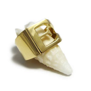 Personalized Ring, Custom Letter Jewelry, Initial Gift, Initial Gold ...