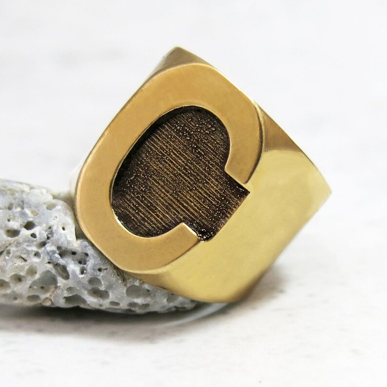 Initial Ring Letter Ring Chunky Initial Ring C Ring Man - Etsy Israel