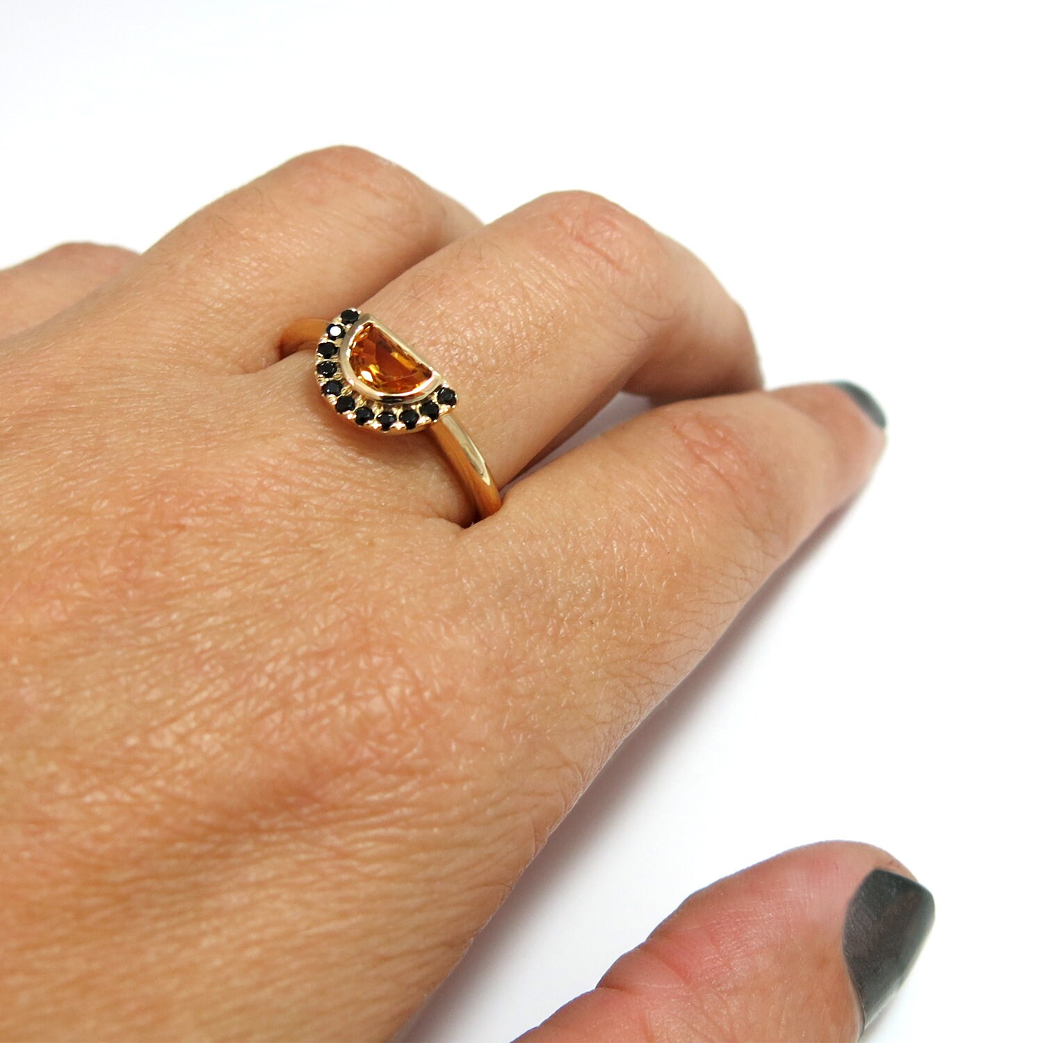 Citrine Gemstone Ring, Unique Engagement Ring, Alternative Engagement ...