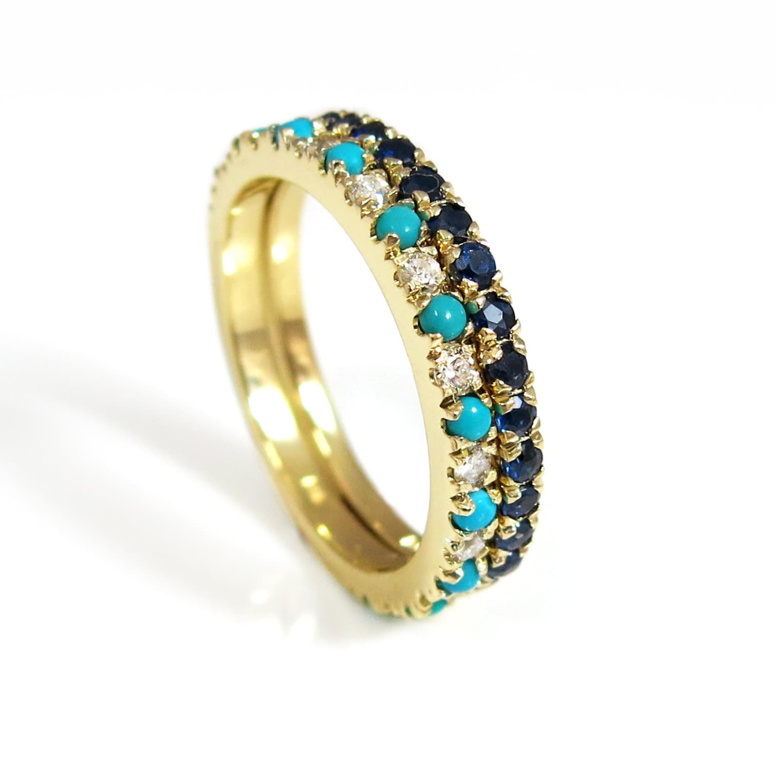Stackable Birthstone Ring Gold Eternity Stackable Rings - Etsy