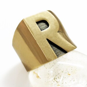 Initial Ring, Letter Ring, Chunky Initial Ring, Letter R Ring, Man ...