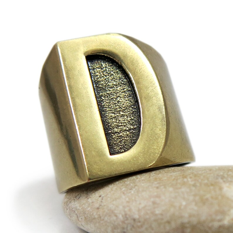 Personalized Initial Jewelry, Stacking Ring, D Ring, Big Ring, Unisex ...