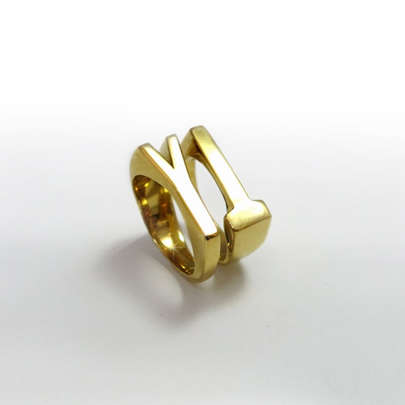 Initial Rings Set Ring for Women 2 Initials Rings Initial - Etsy