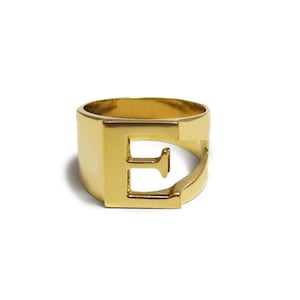 E Ring, Initial Ring, Custom Silver Ring, Initial Gift for Women ...