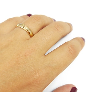 Personalized Wedding Ring, Gold Wedding Band, Woman Wedding Ring ...