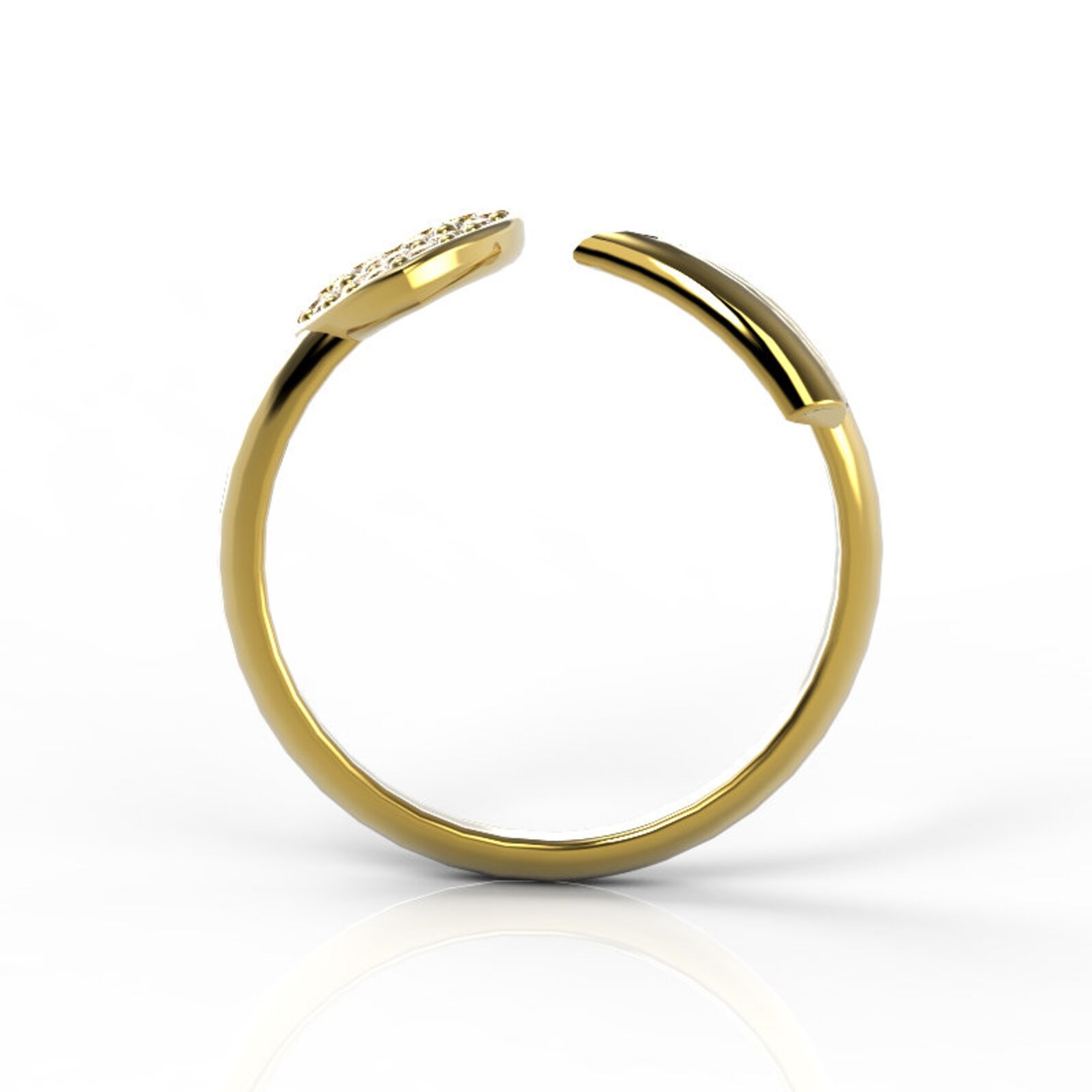 Gold Gemstone Ring Gold Heart Ring Wrap Ring Open Ring | Etsy