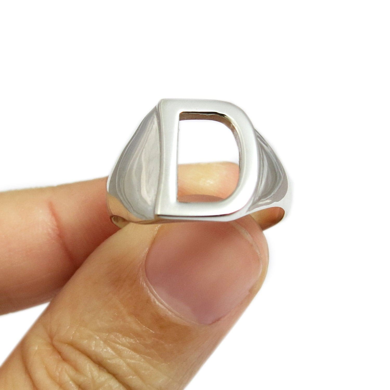 Personalize Initial Ring Silver Initial Ring Letter Ring | Etsy