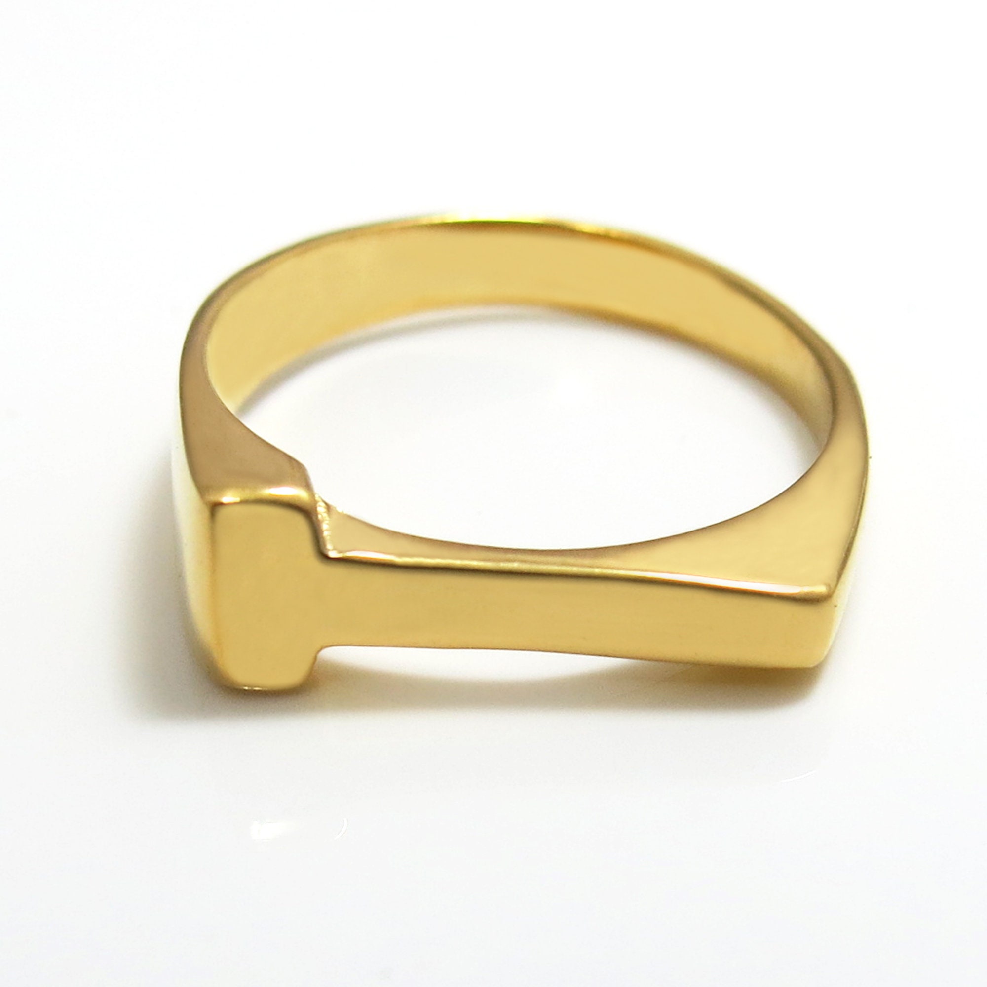 Letter Ring 14K Gold Initial Ring Alphabet Ring Initial | Etsy