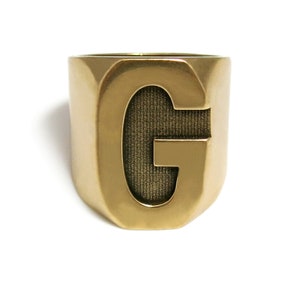 Initial Ring, Letter Ring, Chunky Ring, Alphabet Ring, G Ring, Initial ...