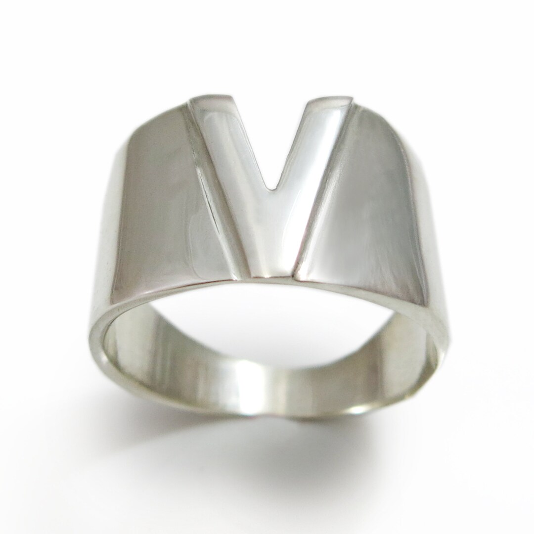 Initial Ring, Chunky Ring, Letter Ring, Alphabet Ring, Initial Jewelry ...